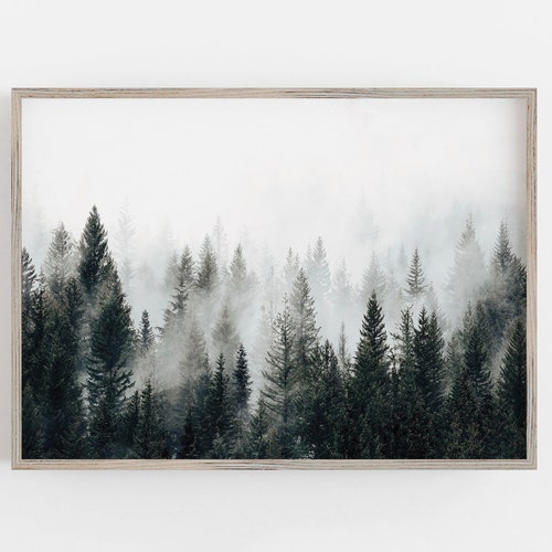Forest Print Large Printable Art Mountain Print Nature Poster - Etsy