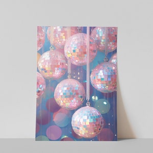 Pink Disco Balls, Retro Wall Decor, Preppy Aesthetic Decor, Trendy Wall ...