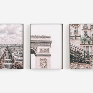 Paris Prints, Set of 9 Prints, Paris France Wall Art, Pastel Colors Art ...