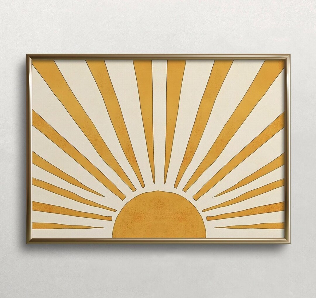 Sunrise Sun Rays Wall Art: Trendy Dopamine Decor (digital Download) - Etsy