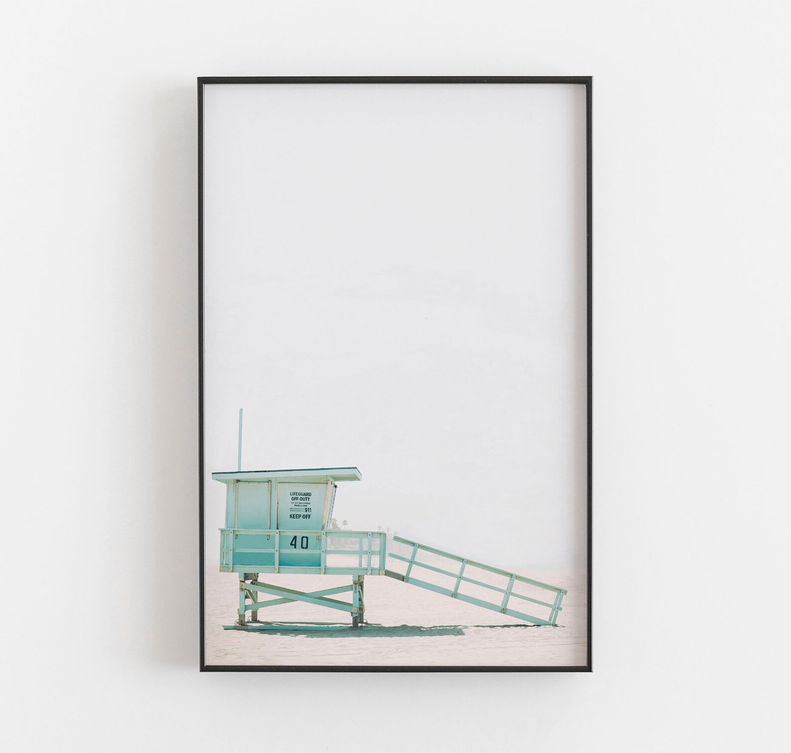 Lifeguard Hut Print Beach Wall Art Coastal Wall Decor | Etsy