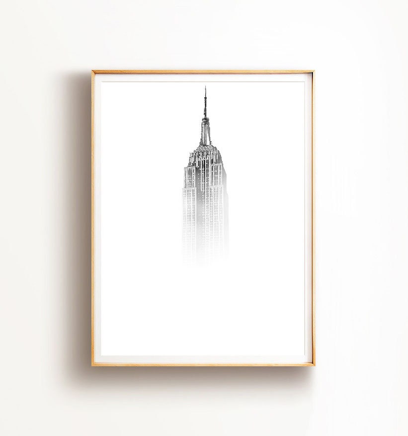 Empire State Building Print New York City Print Modern Wall | Etsy
