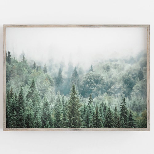 Forest Print Large Printable Art Mountain Print Nature Poster - Etsy