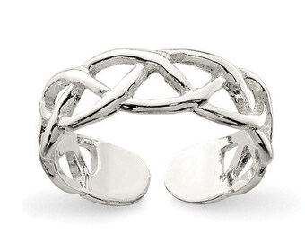 Sterling Silver Braided Toe Ring Silver Toe Band Free Size - Etsy