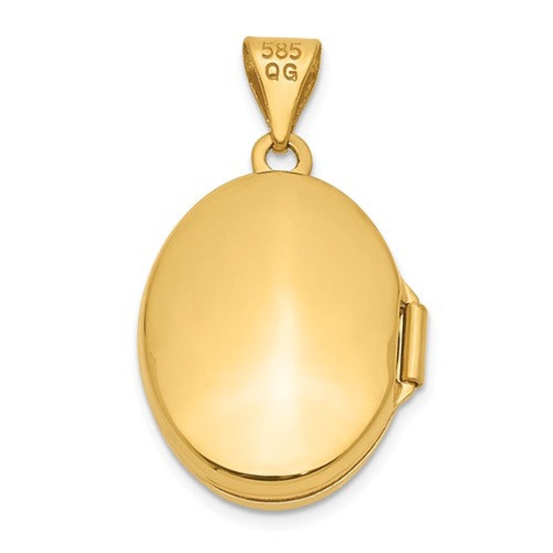 14K Yellow Gold Plain High Polished Oval Shaped Locket in - Etsy