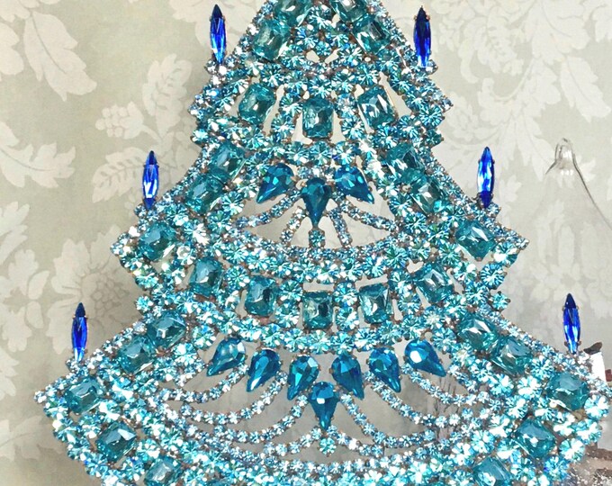 Large 8” Czech Rhinestone Tree, Vintage Rhinestone Tree, Rhinestone ...