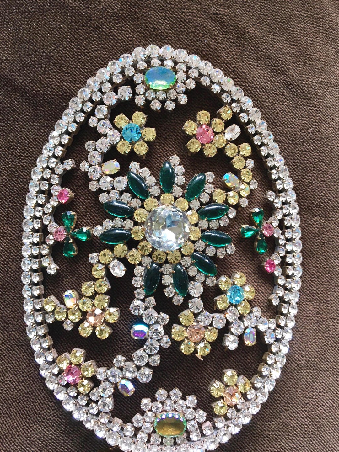 Large 7” Czech Rhinestone Egg, Vintage Rhinestone Egg, Crystal Egg ...