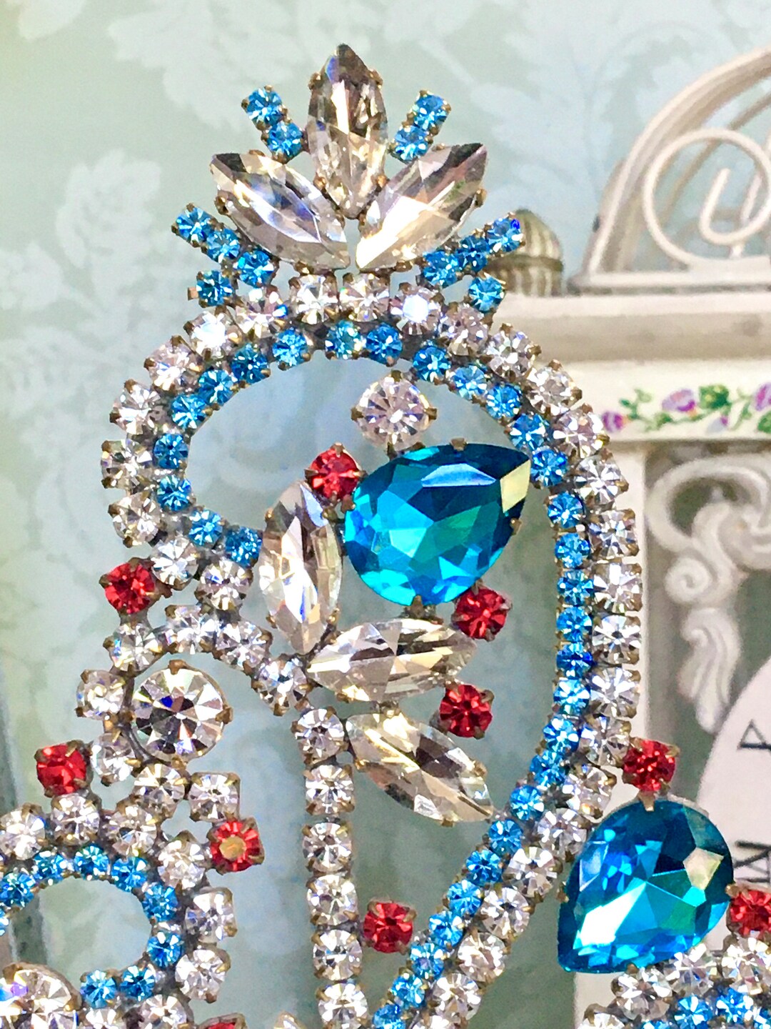 Large 6.75 Czech Rhinestone Tree, Vintage Rhinestone Tree, Crystal Tree ...