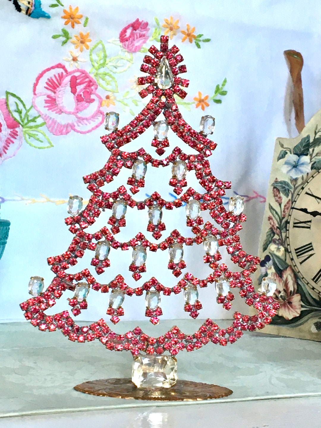 Czech 5.5 Rhinestone Tree, Vintage Rhinestone Tree, Crystal Christmas ...