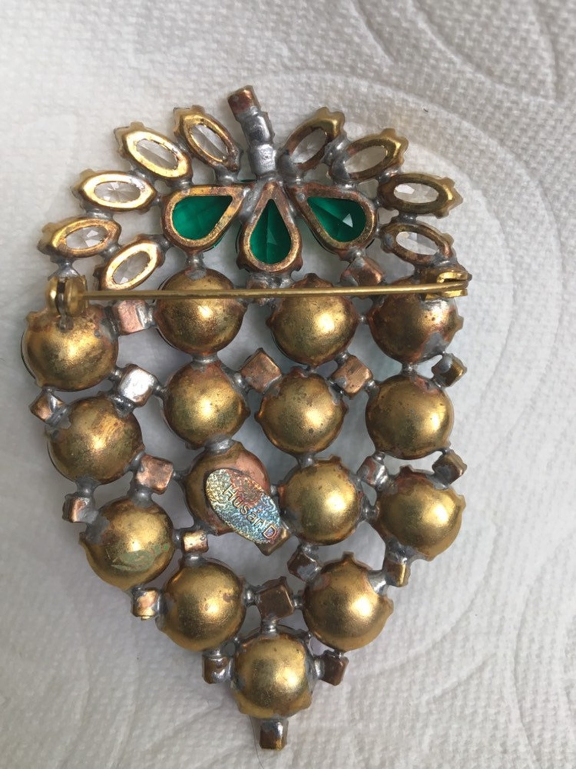 Large Vintage Rhinestone Brooch - Etsy
