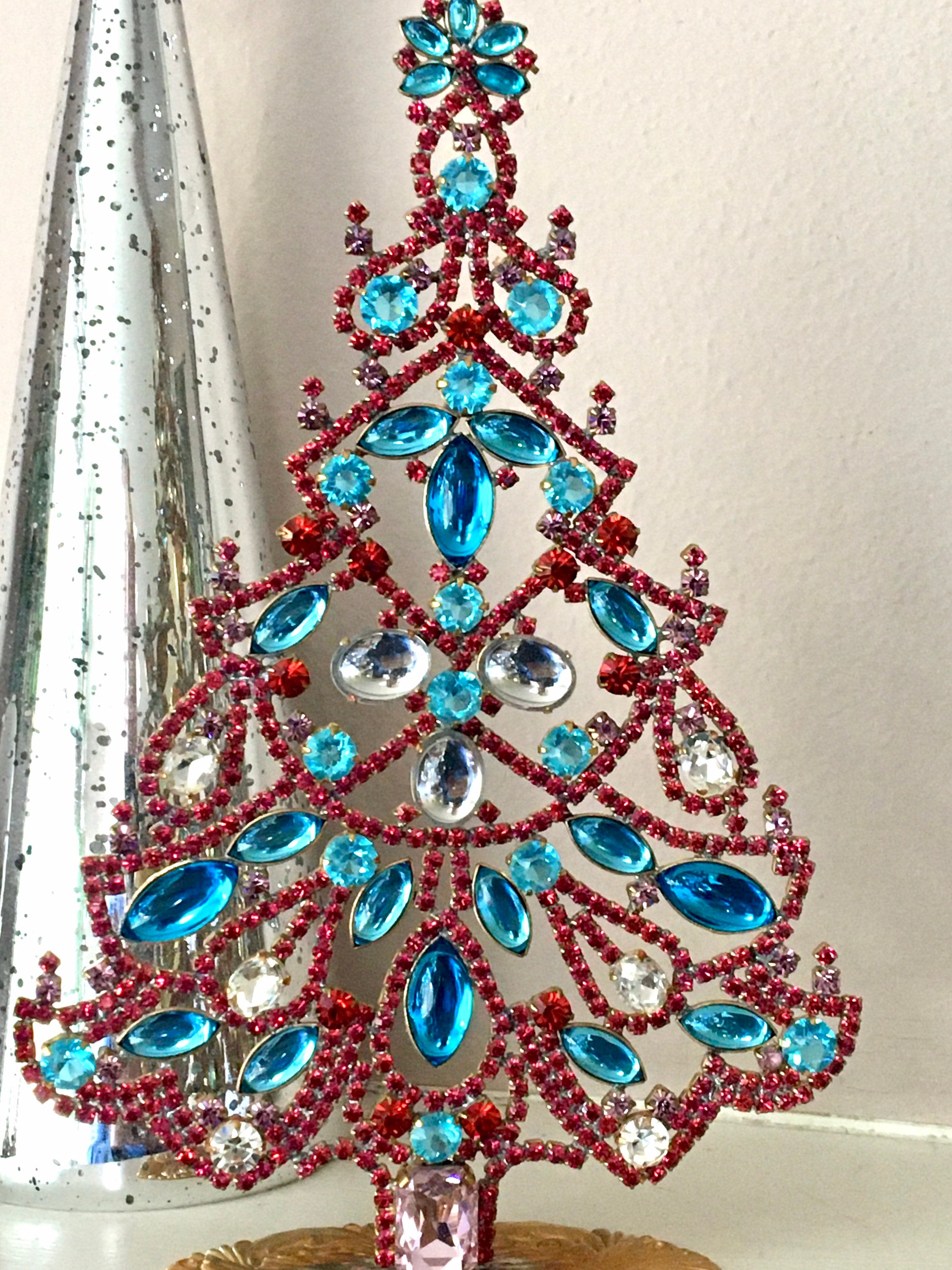 Large 8 Czech Rhinestone Tree Vintage Rhinestone Tree - Etsy