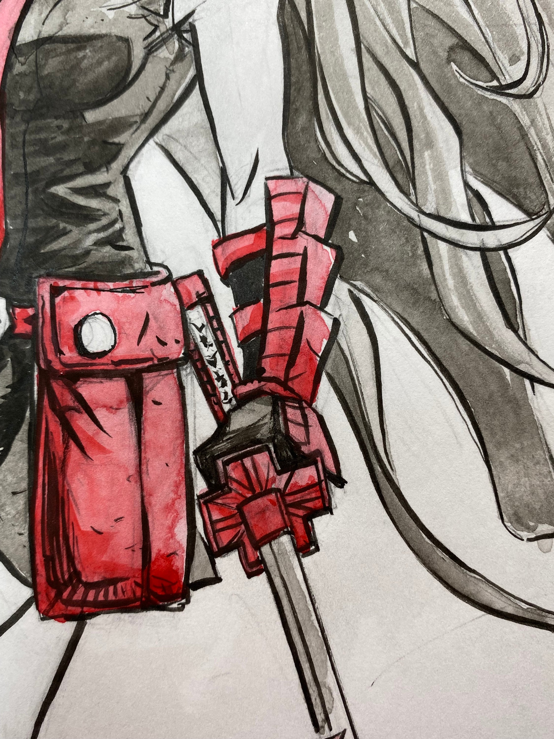 Akame Ga Kill Akame Original Art Ink and Watercolor Sketch 9x12 - Etsy