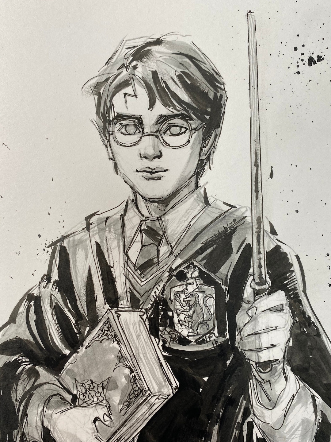 Harry Potter Ink Sketch Original Art 6 X 9 - Etsy