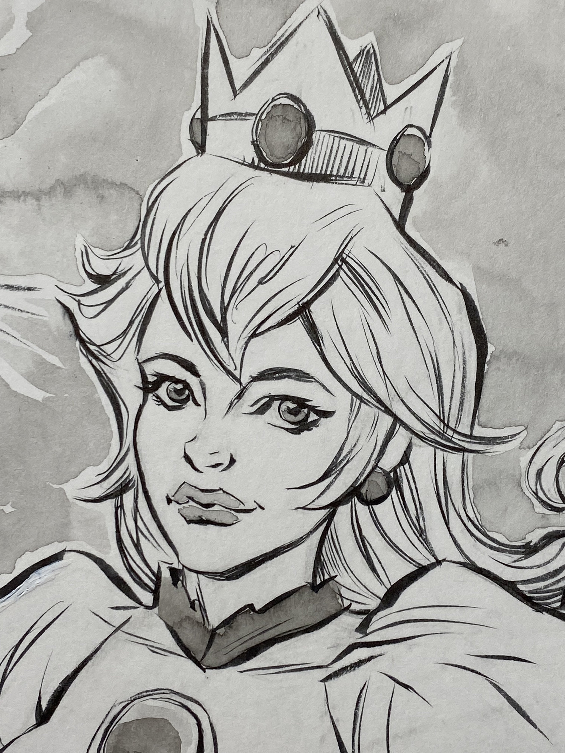 Princess Peach Original Art Sketch 6”x9” - Etsy