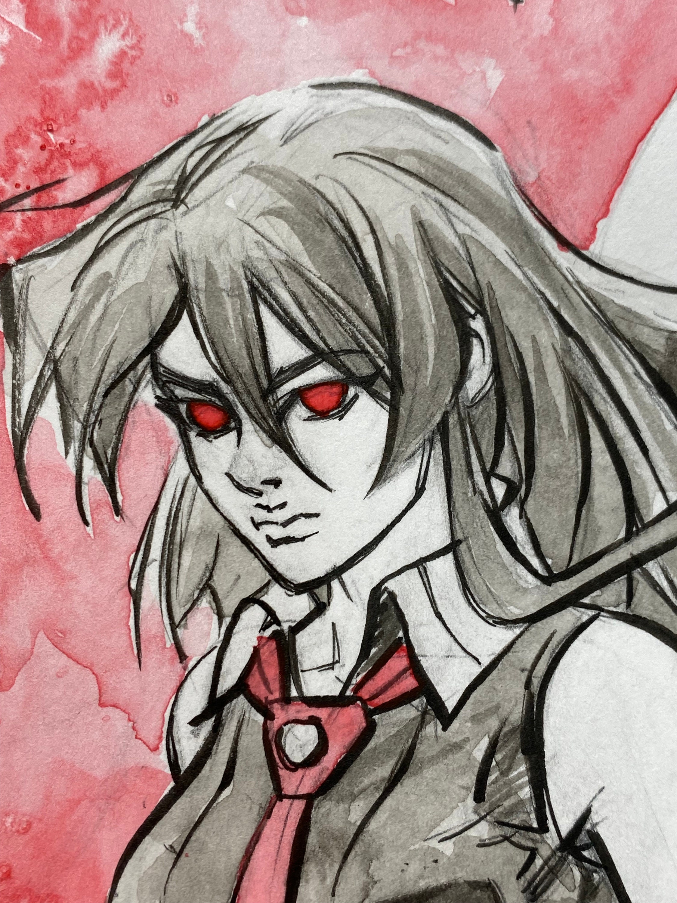 Akame Ga Kill Akame Original Art Ink and Watercolor Sketch 9x12 - Etsy
