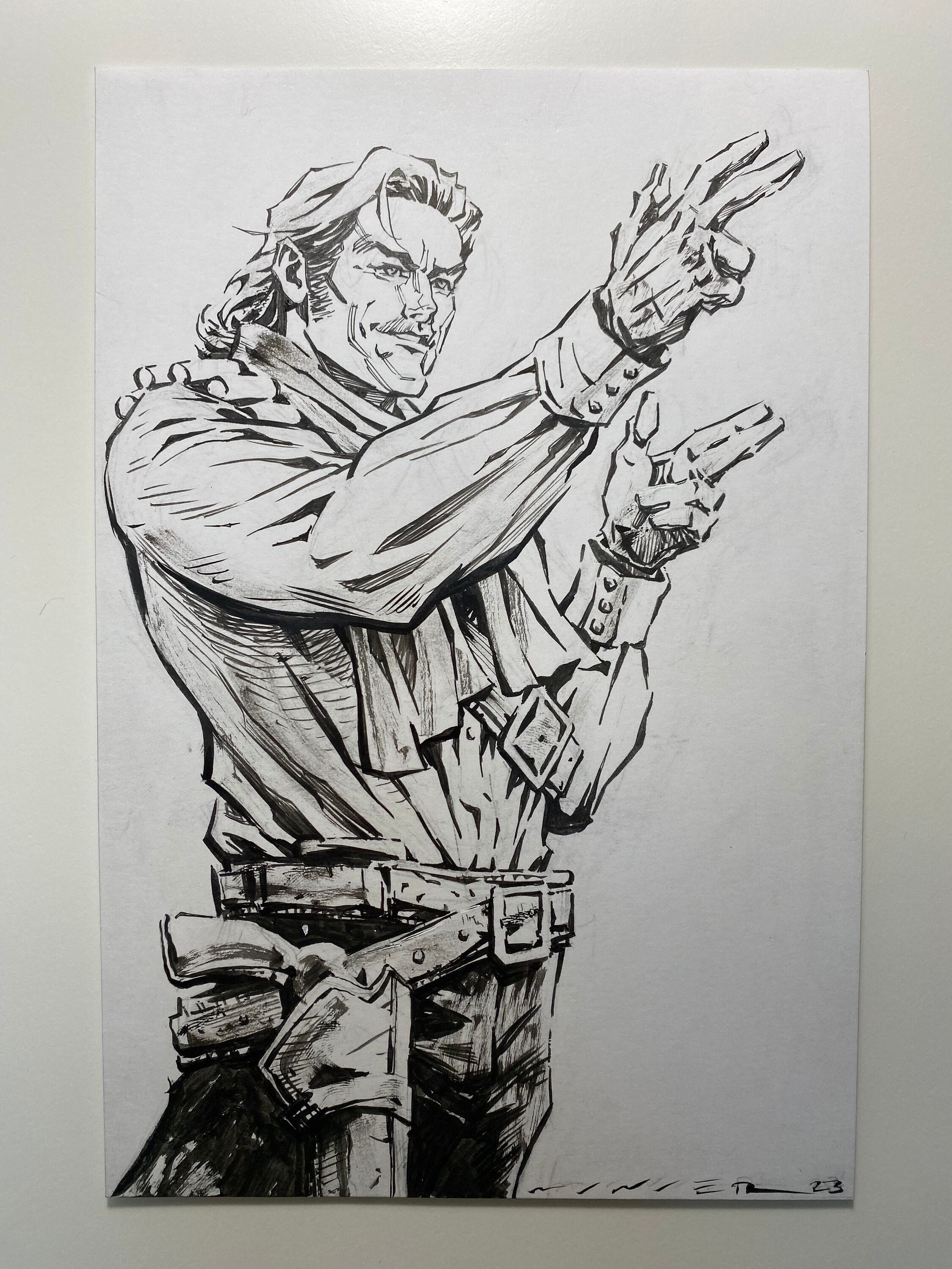 Revolver Ocelot Metal Gear Solid 5 Original Art Sketch 6 X 9 - Etsy