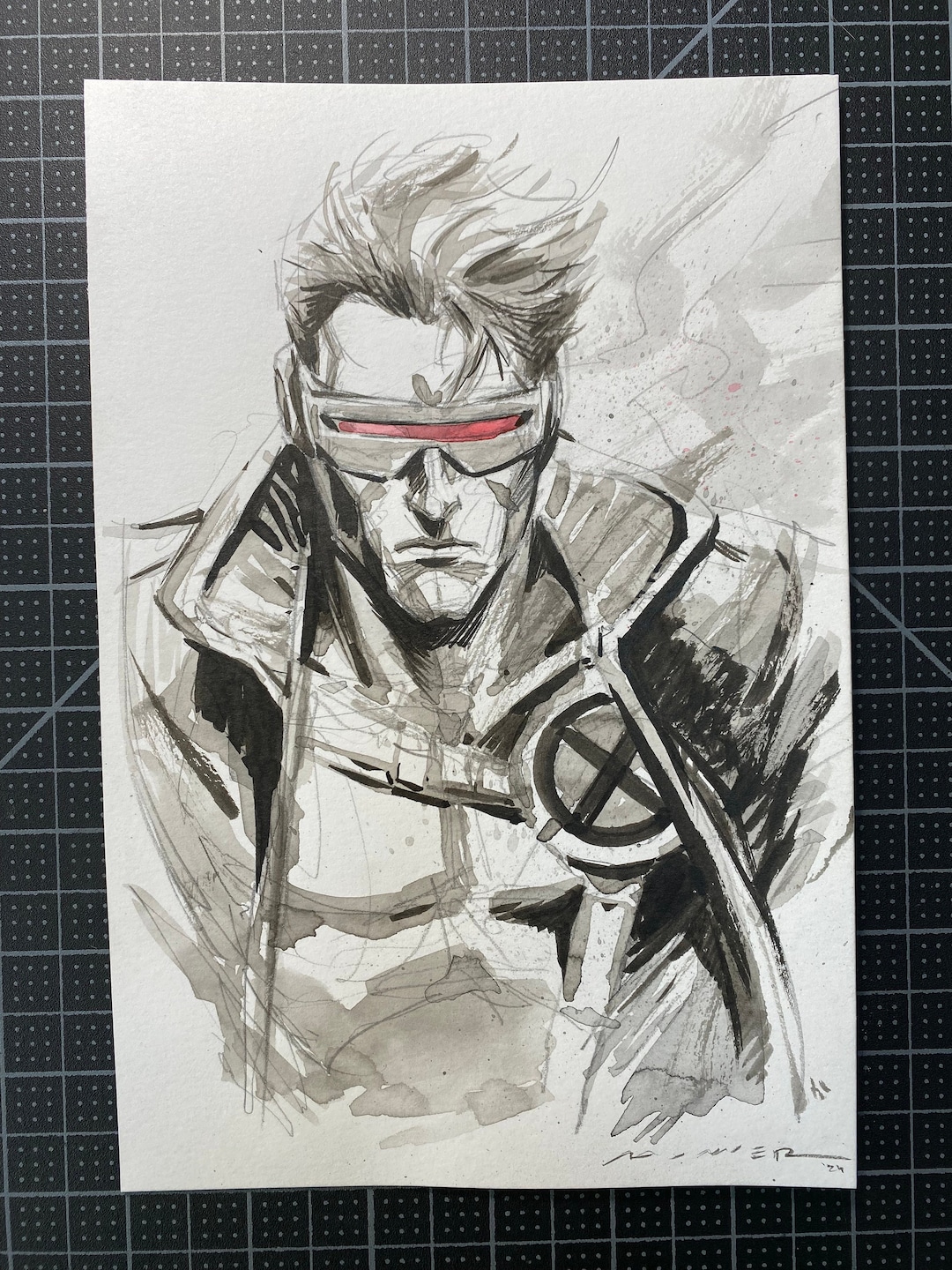X-men : Cyclops 6” X 9” Original Art Ink Sketch - Etsy
