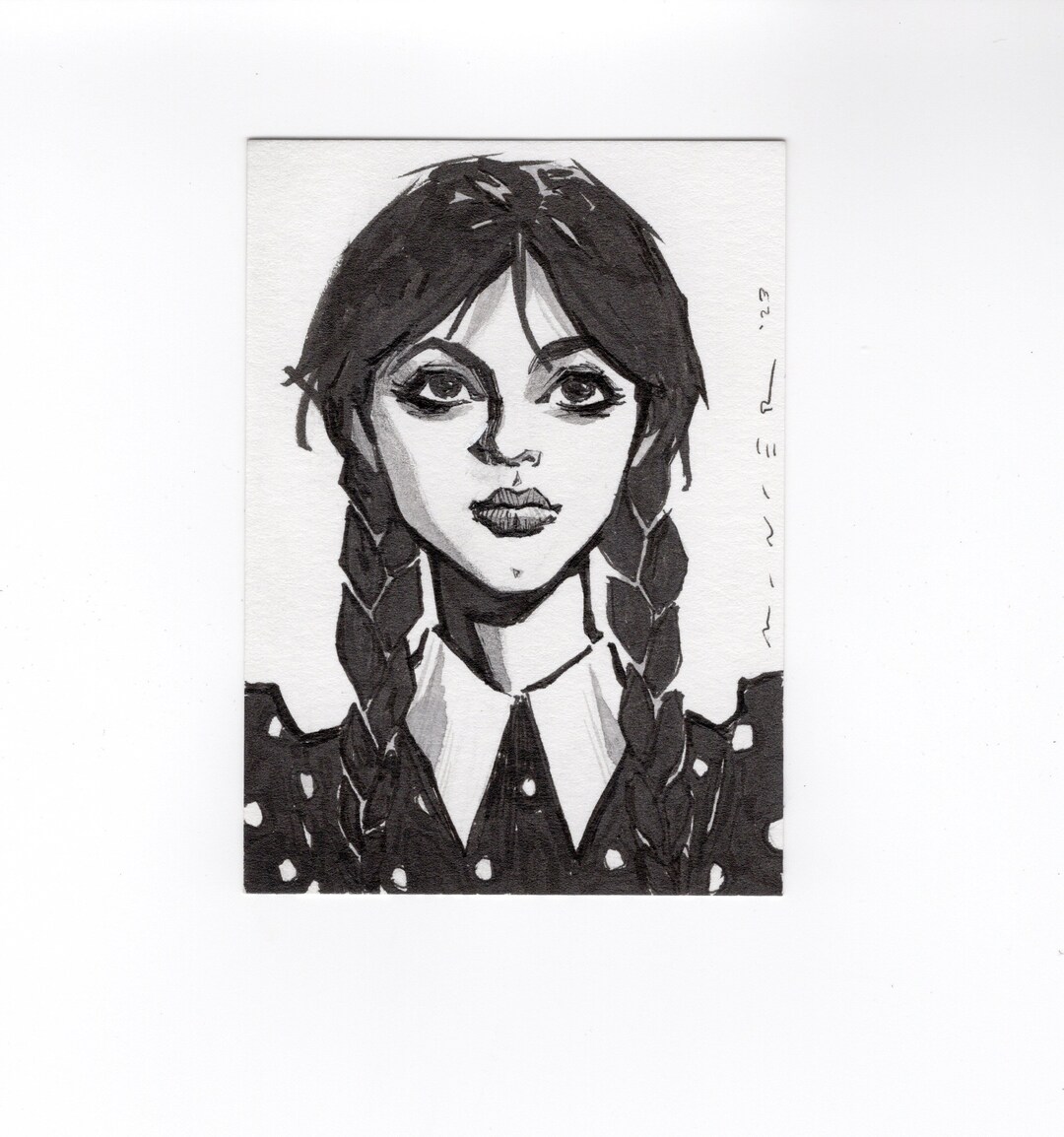Wednesday Addams Original Art Sketch Card 2.5" X 3.5" - Etsy