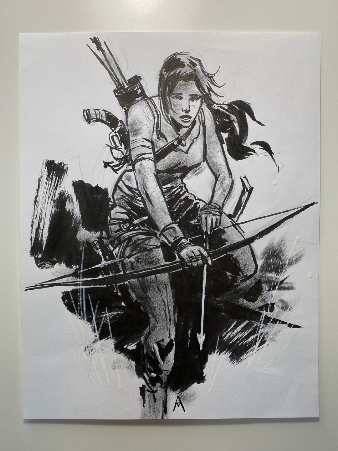 Lara Croft Tomb Raider Original Art Ink Sketch 8.5x11 - Etsy