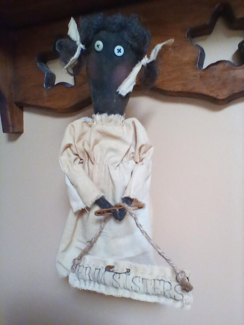 Set of Two Primitive Prairie Sisters Scented Folkart Rag Dolls With ...