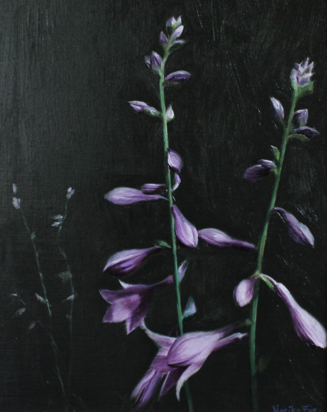 An Original Oil Painting of Hosta Flower Framed - Etsy