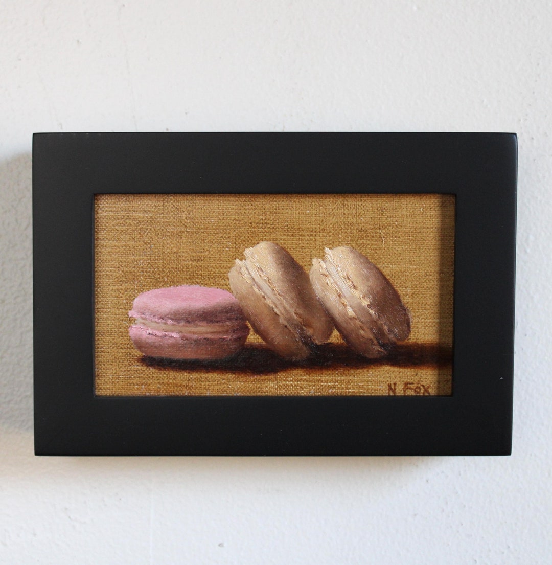 Original Small Oil Painting of Sweet Macarons - Etsy