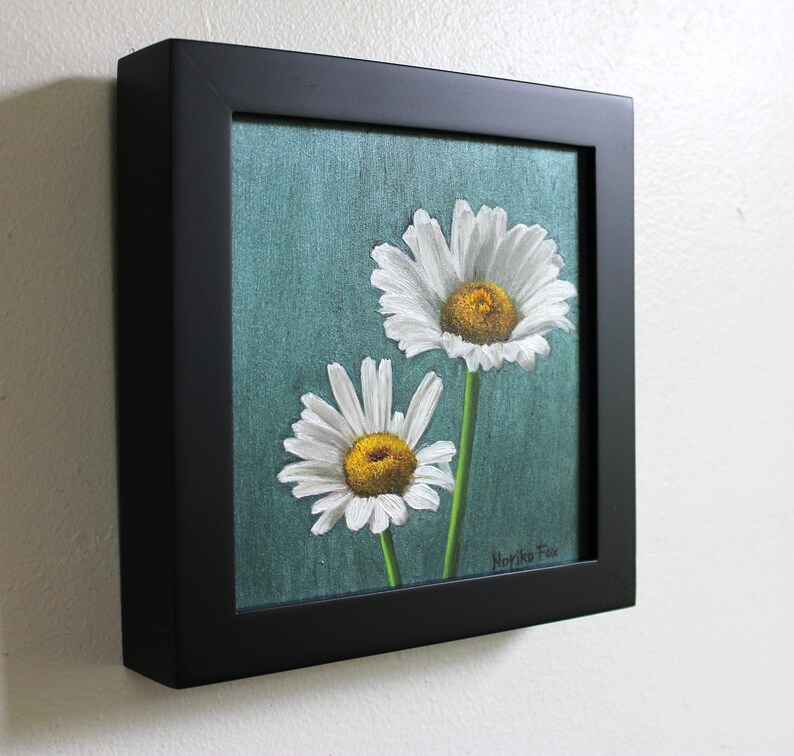 An Original Oil Painting of Daisy Flower Framed - Etsy