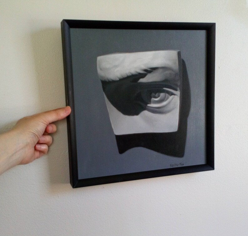 Michelangelo Sculpture King David Eye Monochrome Original Oil Painting ...