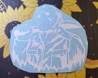 Jason Hockey Mask friday the 13th Vinyl Decal Sticker - Etsy
