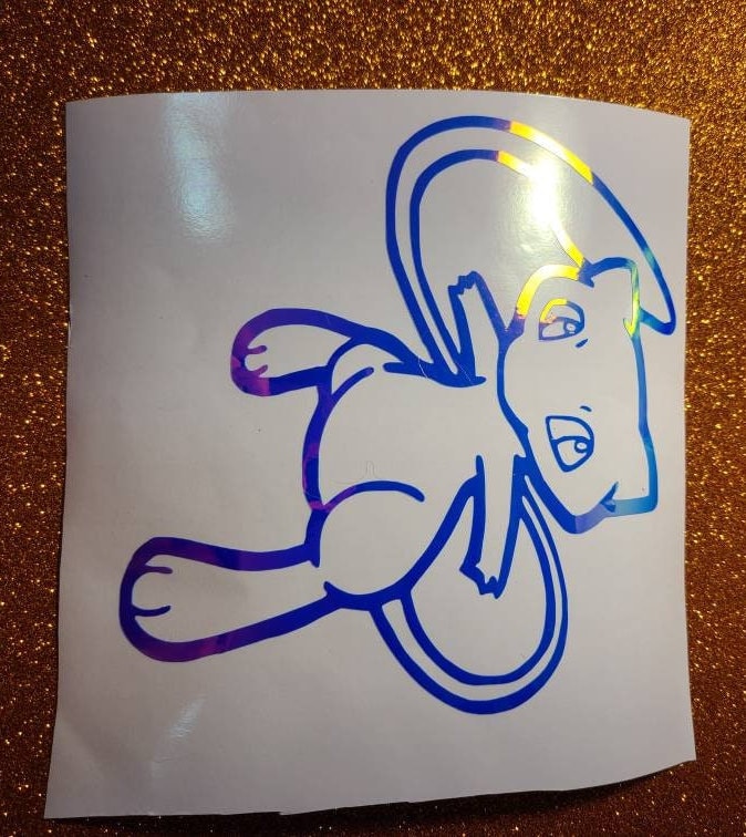 Holographic Mew Decal - Etsy