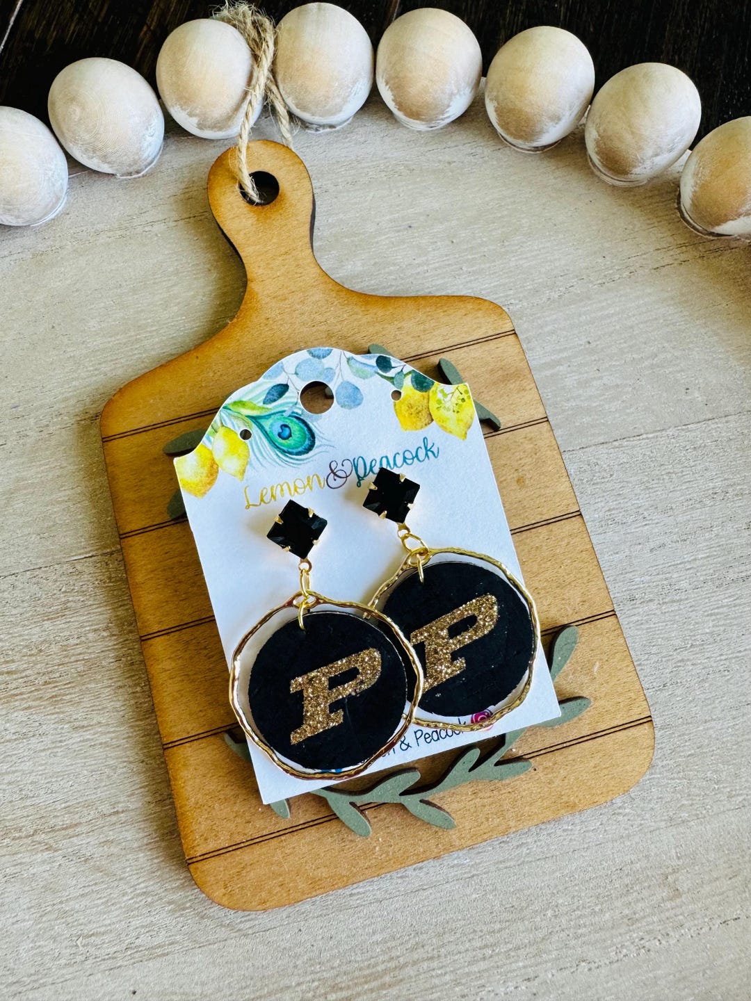 Purdue Circle Gem Stone Topper Game Day Earrings - Etsy