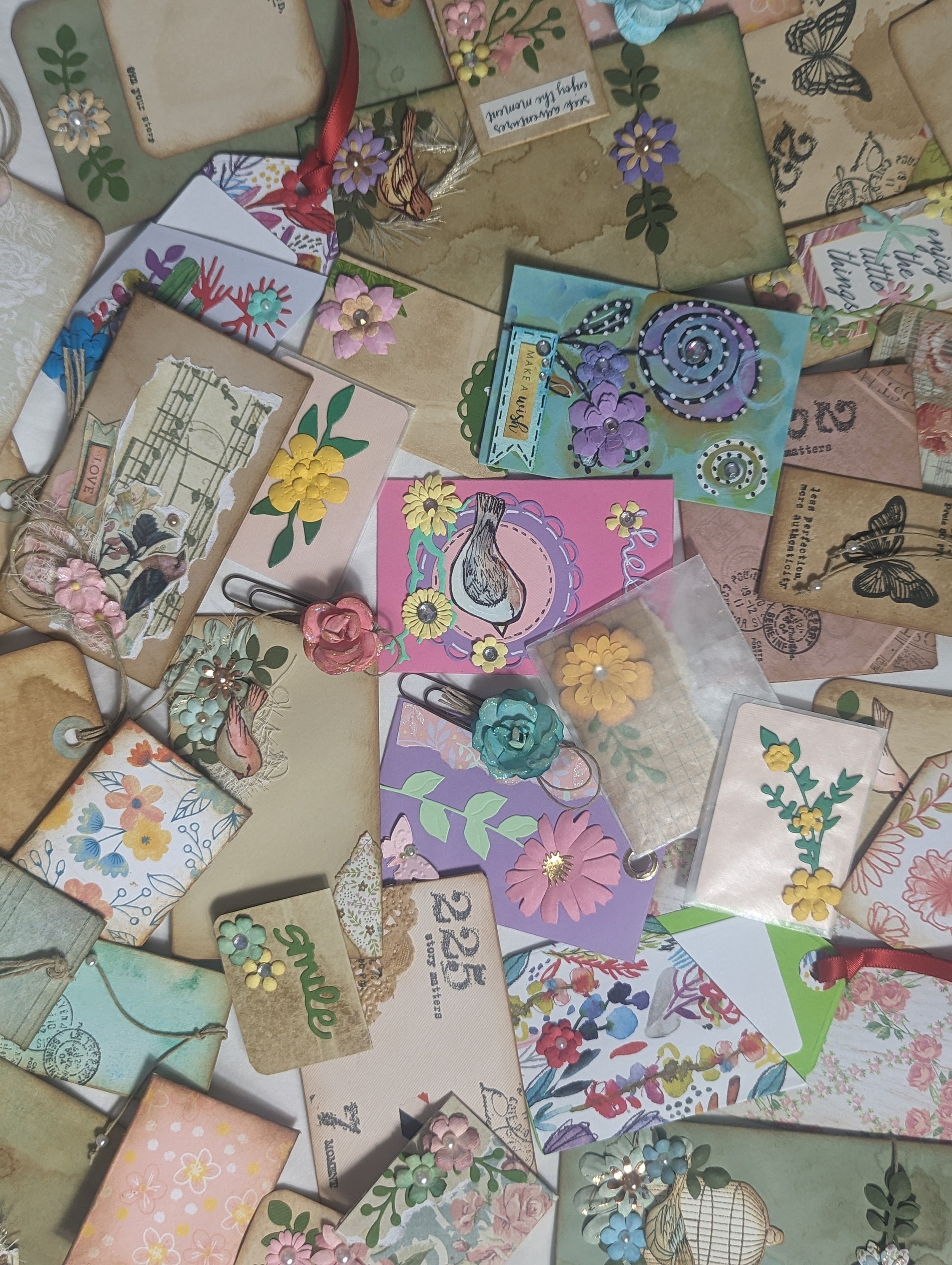 Junk Journal Handmade Mix, Envelopes, Paper Clips, Tags, Card Notes - Etsy