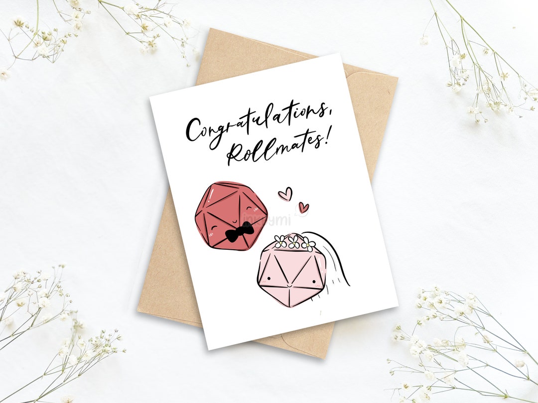 Congratulations Rollmates | DND Card | Dungeons and Dragons Wedding | D ...