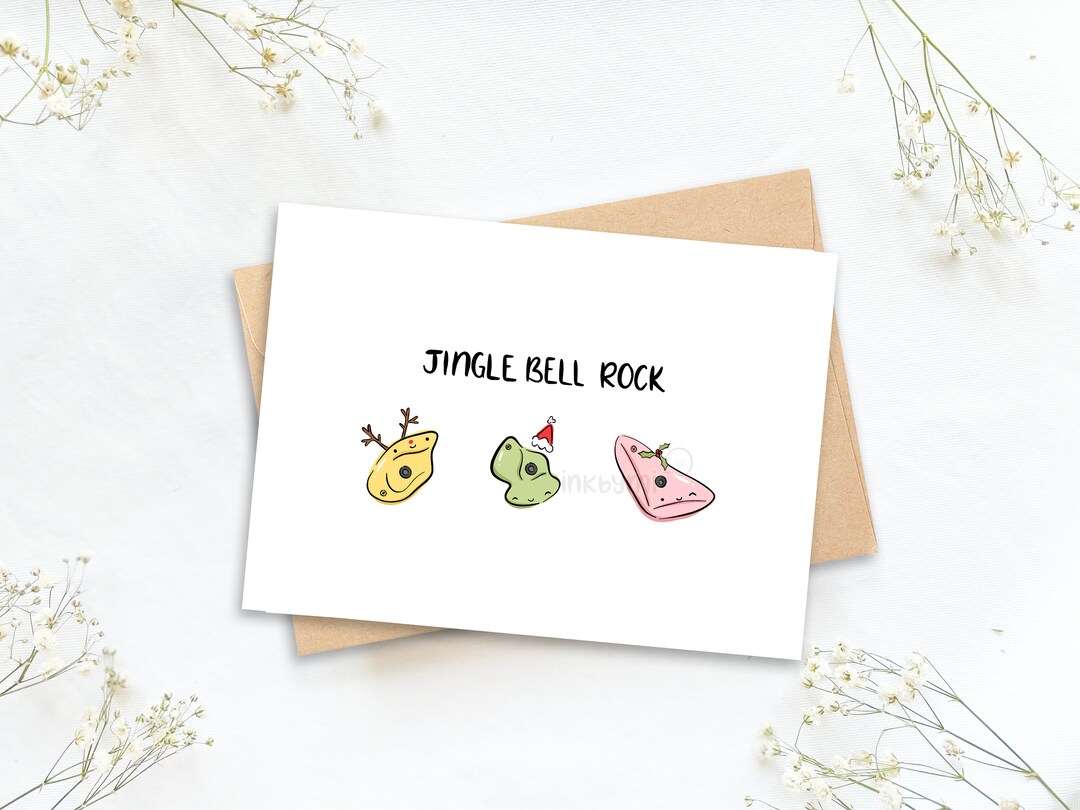 Jingle Bell Rock Greeting Card | Rock Climbing Greeting Card ...