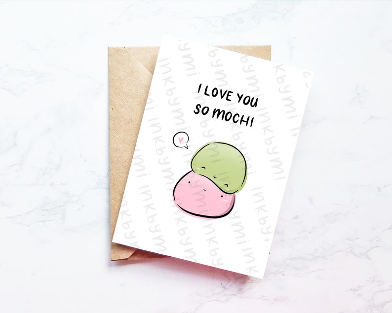 I love you so mochi card I love you so much card | Etsy