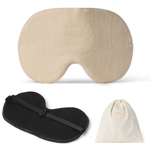 Oversized Linen Eye Sleep Mask for Sleeping 100%organic Cotton Eye ...