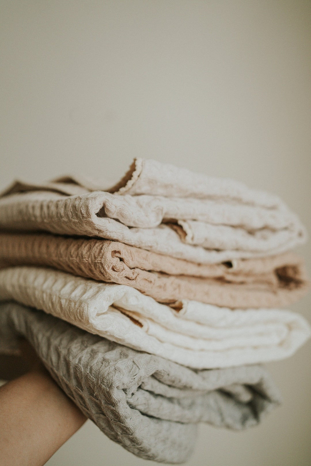 Waffle Newborn Blanket • 3layer Organic Cotton Muslin Super Soft Oeko ...