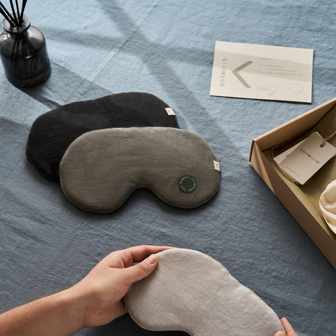 Oversized Linen Eye Sleep Mask Sleeping • Organic Oeko-tex Standard ...