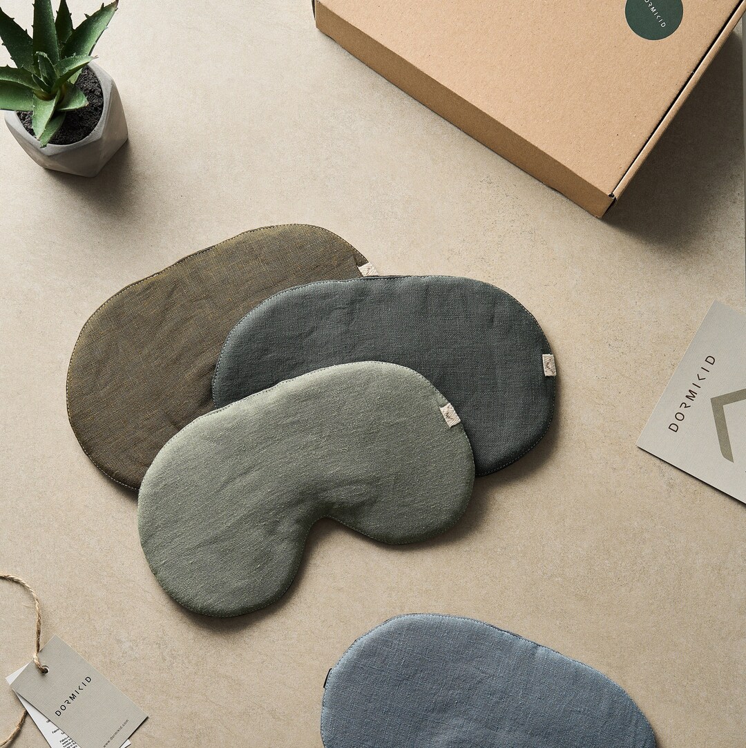 Oversized Organic Linen Sleep Mask • Adjustable Blackout Eye Cover - Etsy