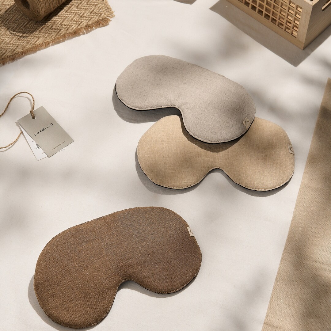 Oversized Linen Eye Sleep Mask Sleeping • Organic Oeko-tex Standard ...