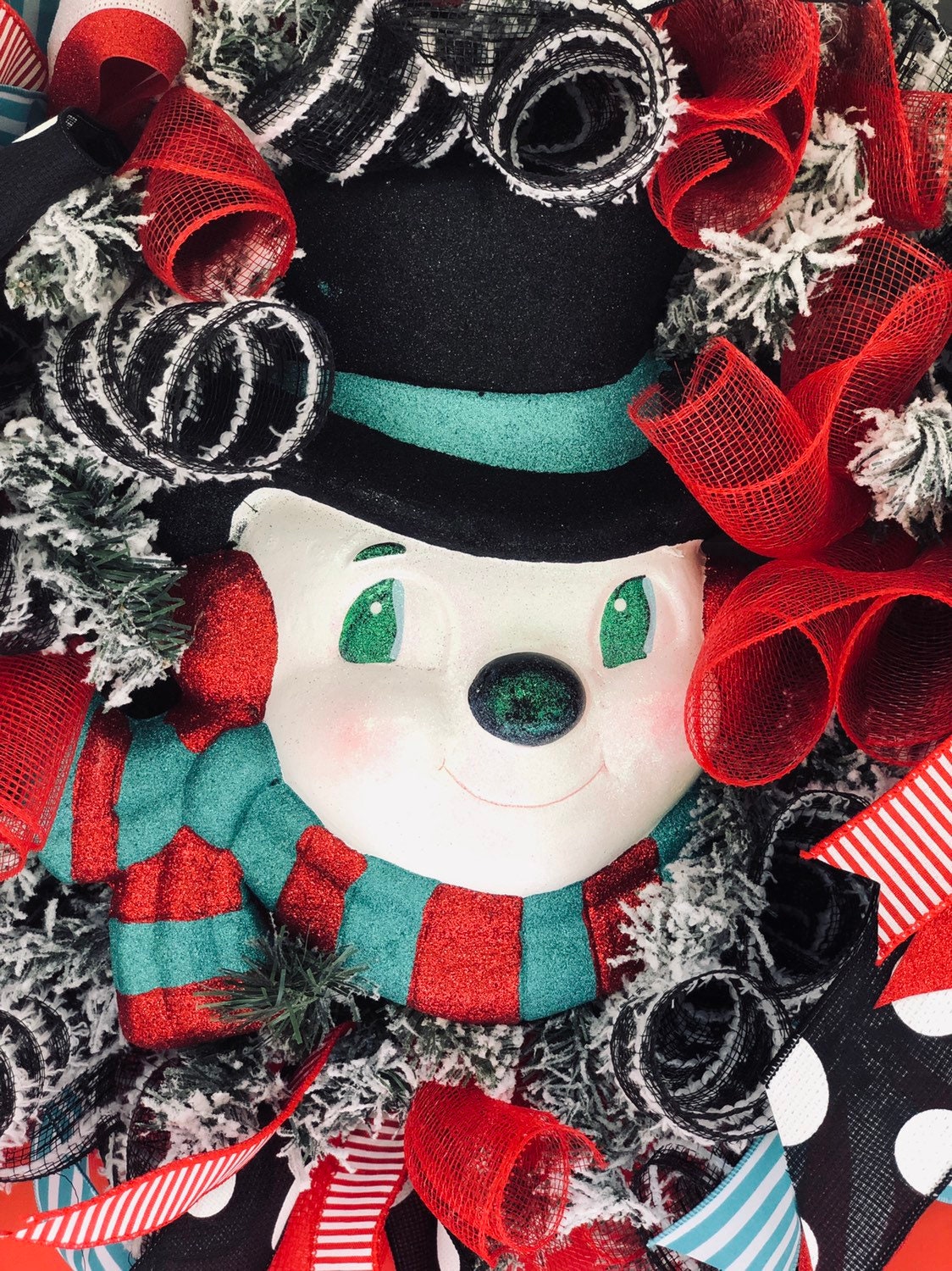 Snowman Wreaths for Front Door, Snowman Decorations, Winter Wreath ...