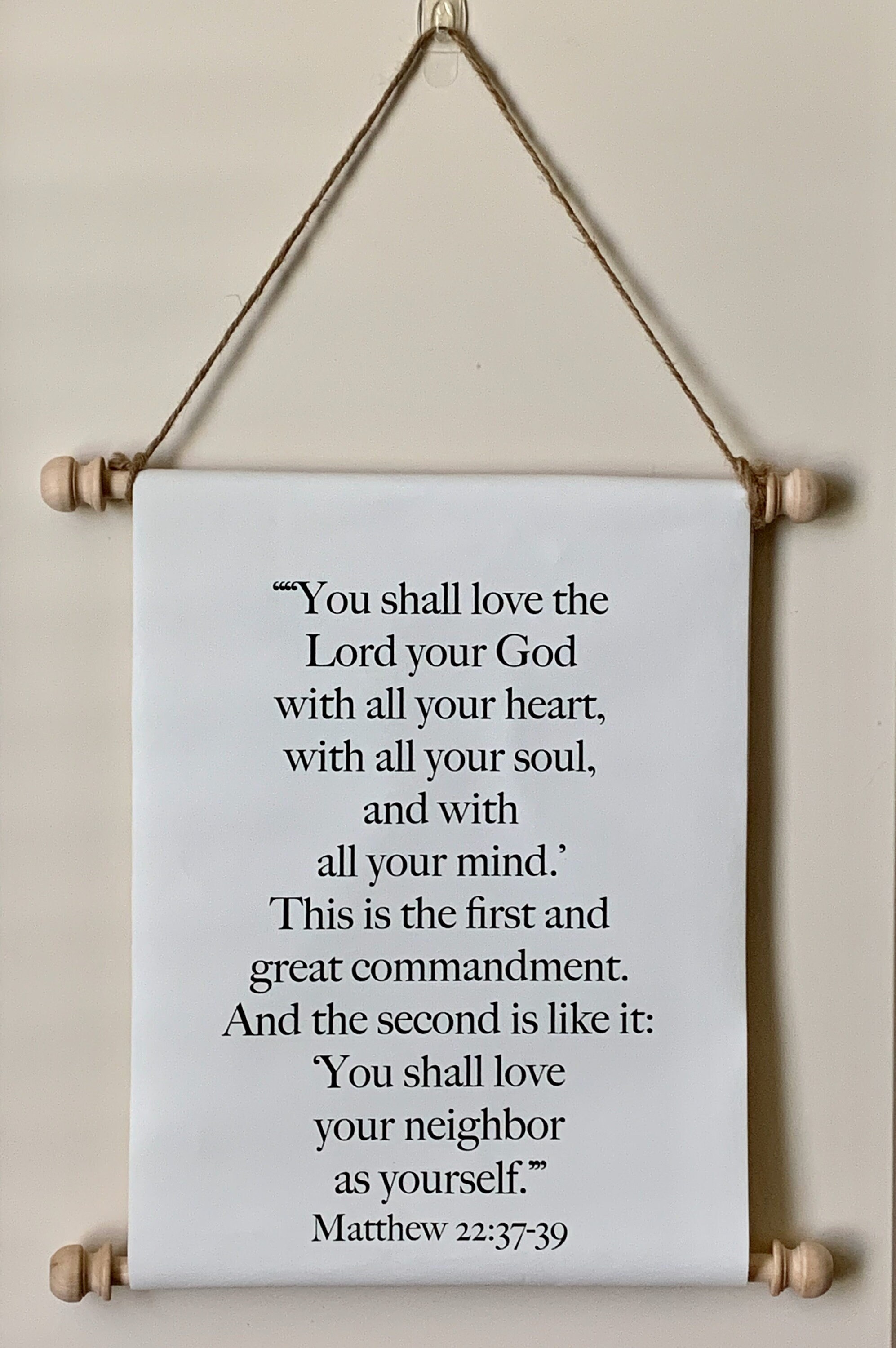 The "you Shall Love the Lord Your God" Cotton Canvas Memory Scroll - Etsy