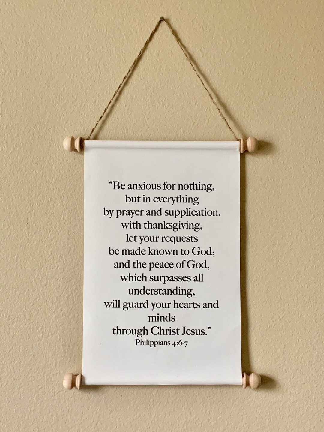 The Memory Scrolls Cotton Canvas "be Anxious for Nothing" Wall Hanging ...