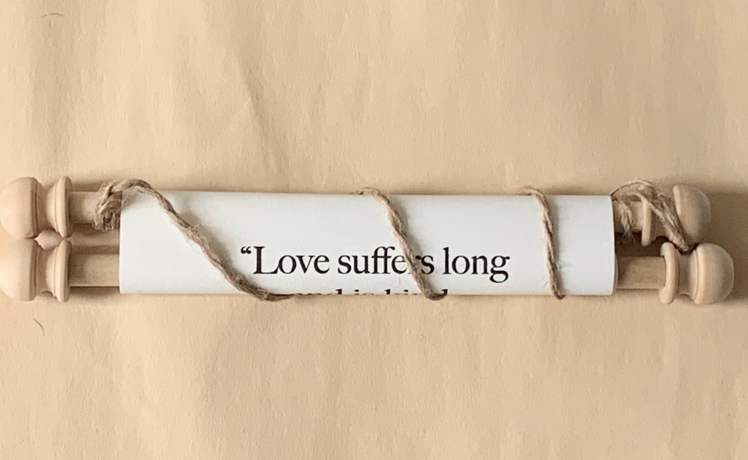 The memory scrolls Love suffers long, cotton canvas Christian ...