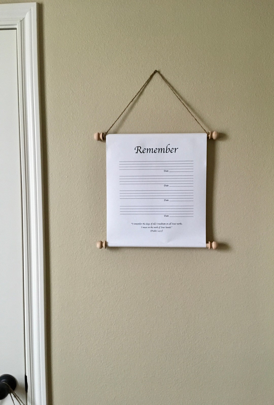 The remember Cotton Canvas Memory Scroll Wall Hanging. - Etsy