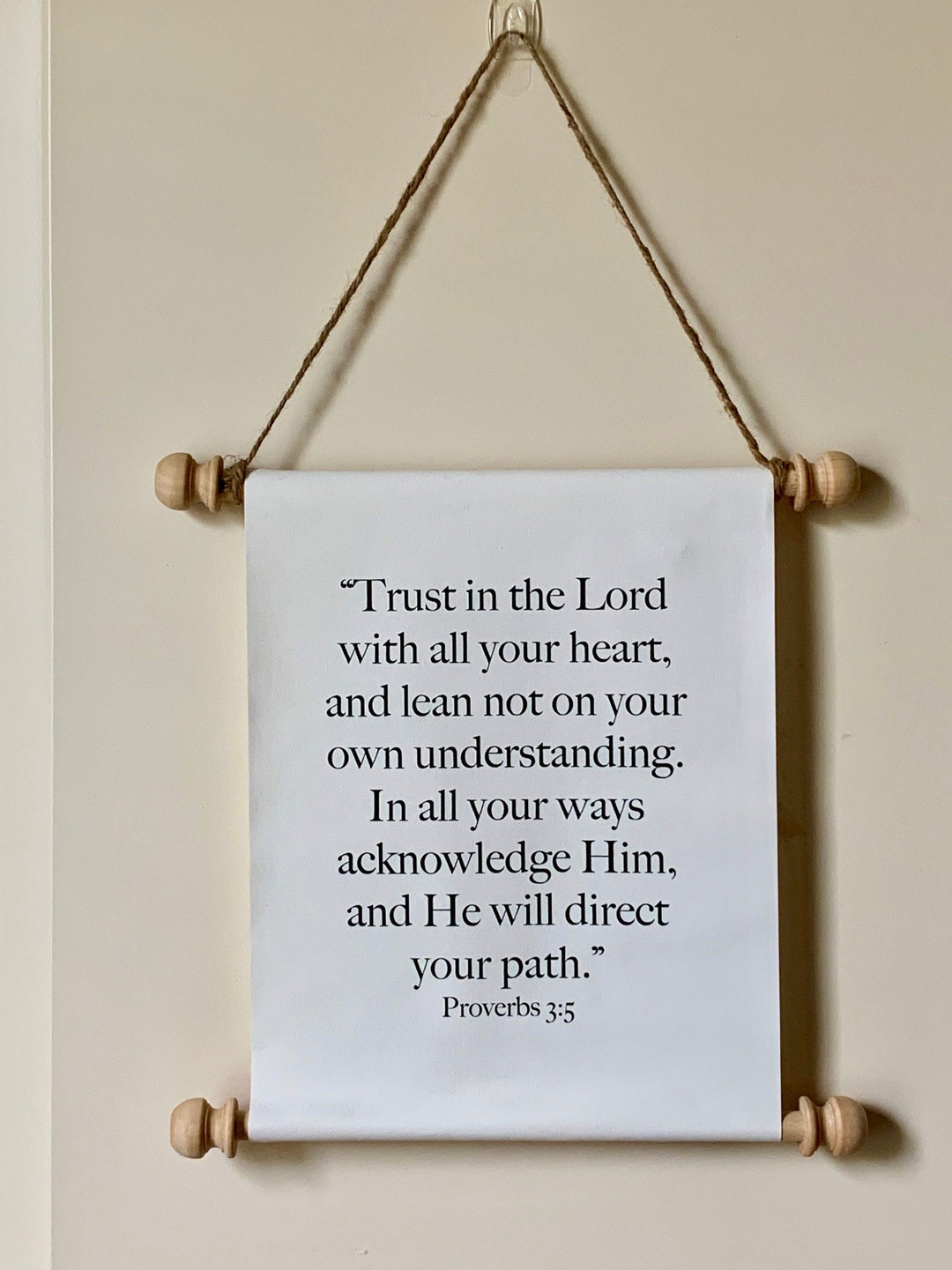 The Memory Scroll Trust in the Lord Cotton Canvas Wall Hanging Scroll ...