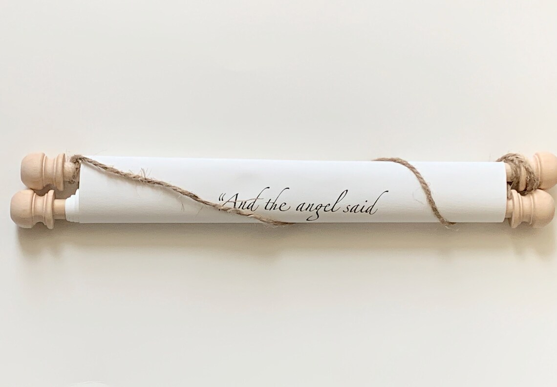 The Memory Scroll "and the Angel Said" Cotton Canvas Fabric Wall ...