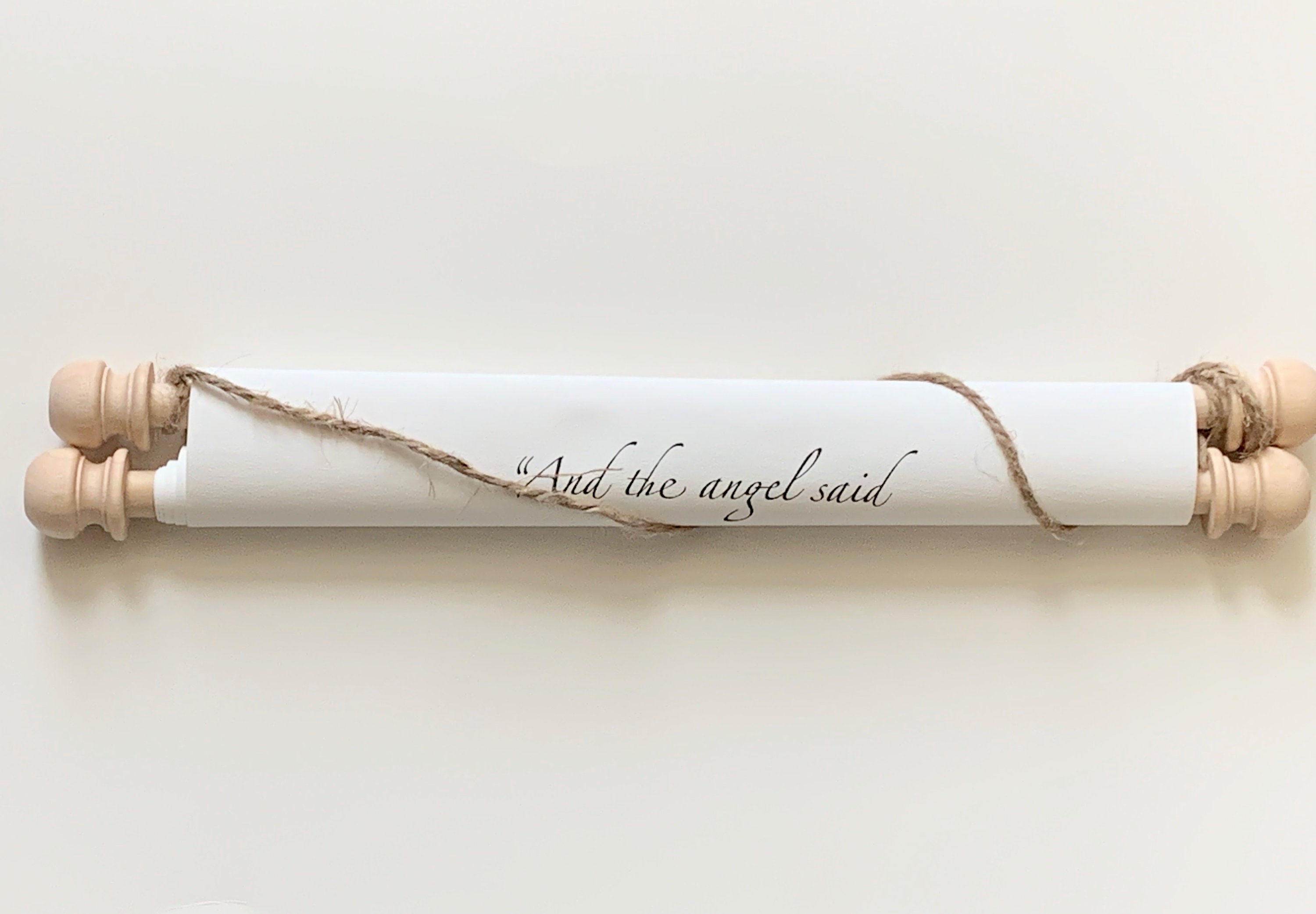 The Memory Scroll "and the Angel Said" Cotton Canvas Fabric Wall ...