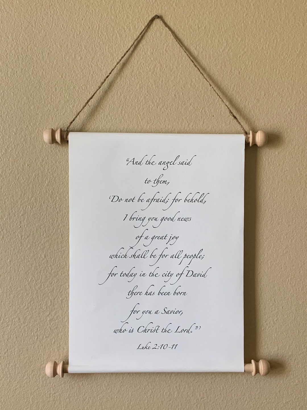 The Memory Scroll "and the Angel Said" Cotton Canvas Fabric Wall ...