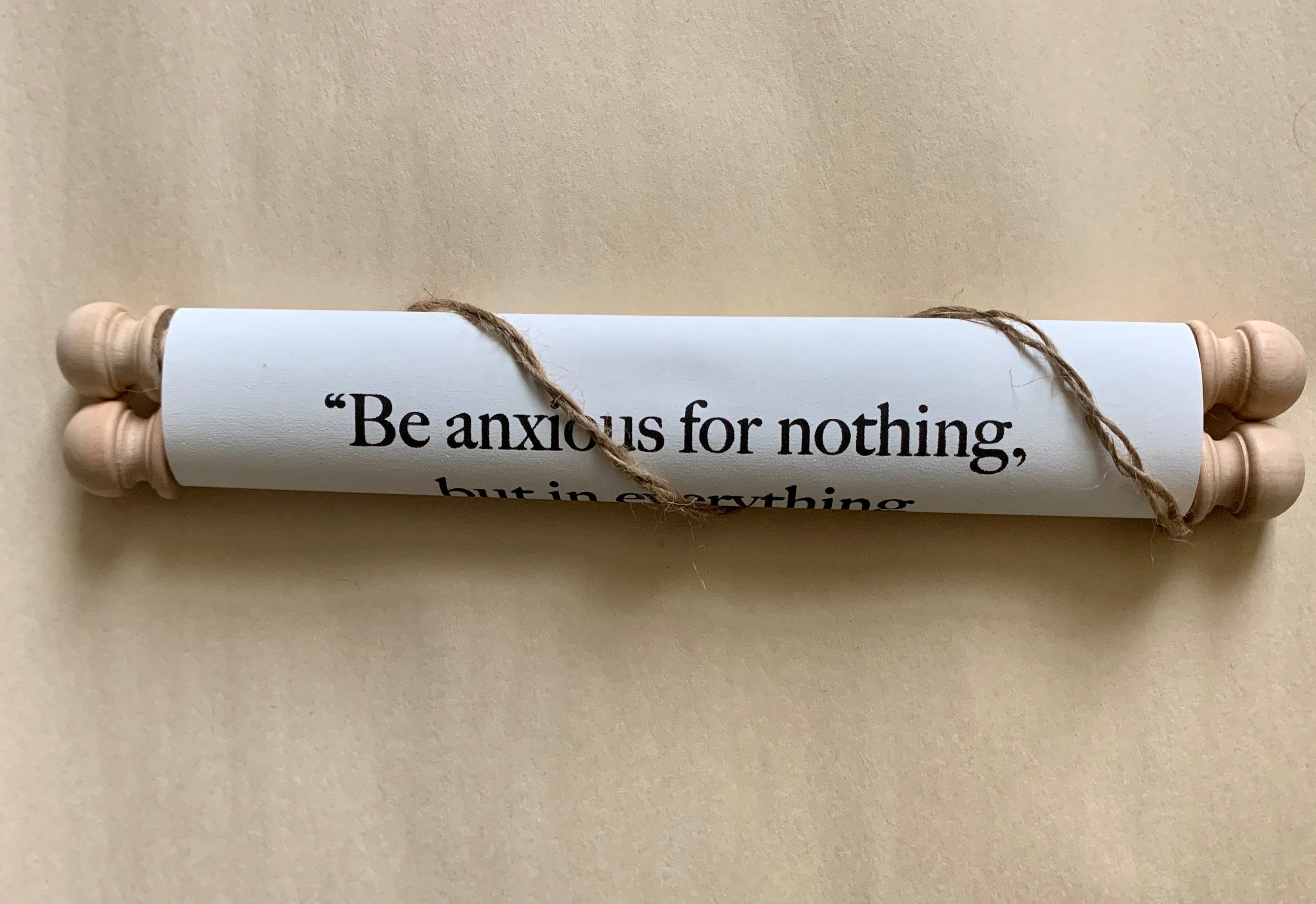 The Memory Scrolls Cotton Canvas "be Anxious for Nothing" Wall Hanging ...